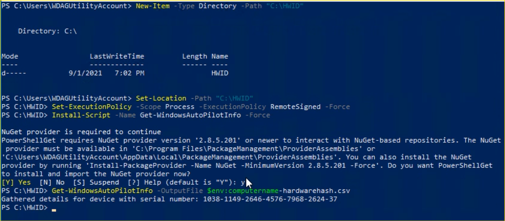 How to Capture Hardware Hash on a Windows device